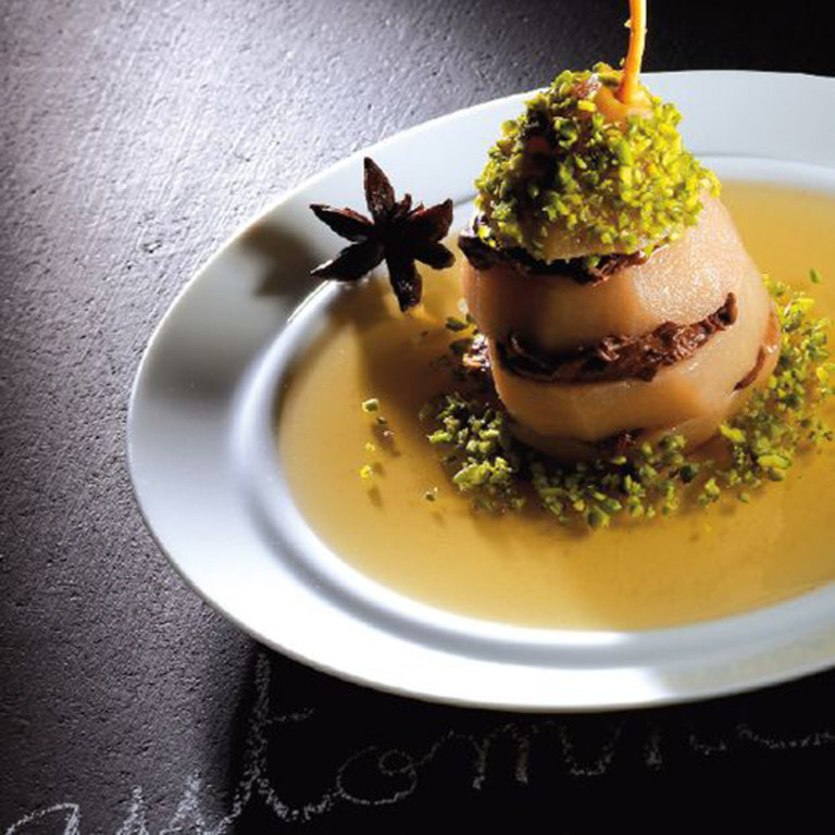 Recette : Poire belle Hélène, poire William, marron vanille - Arts ...