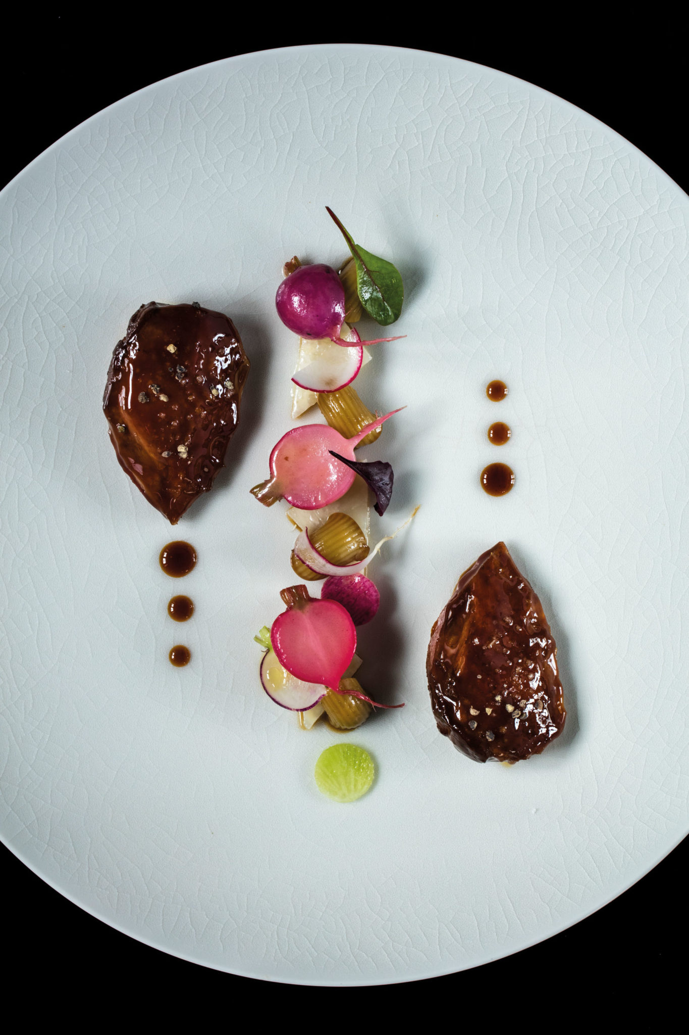 Recette : Palombe des Pyrénées, radis, pâtes farcies - Arts & Gastronomie